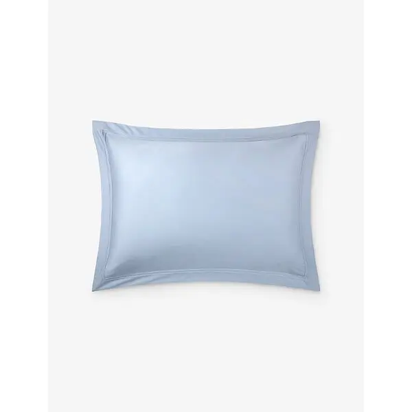 YVES DELORME Triomphe Oxford Cotton Pillowcase 50cm X 75cm - Celeste