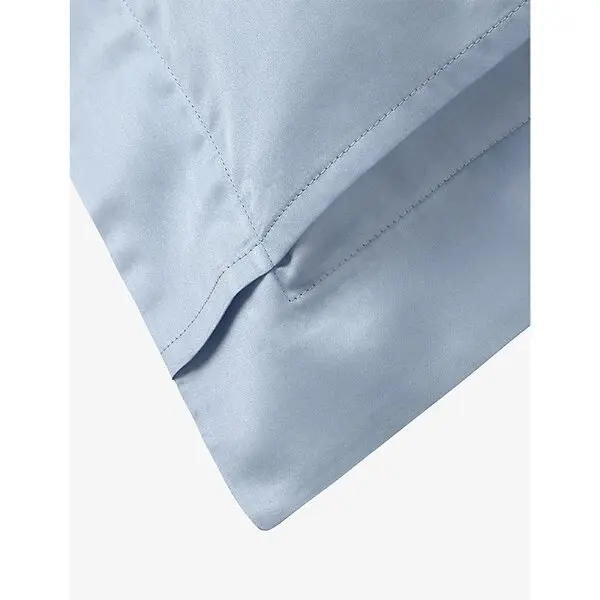 YVES DELORME Triomphe Oxford Cotton Pillowcase 50cm X 75cm - Celeste