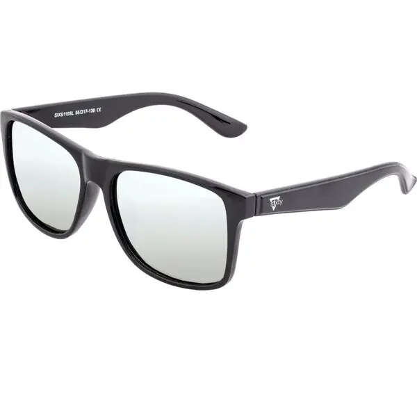 SIXTY ONE Solaro Polarized Wayfarer Sunglasses - Black/silver