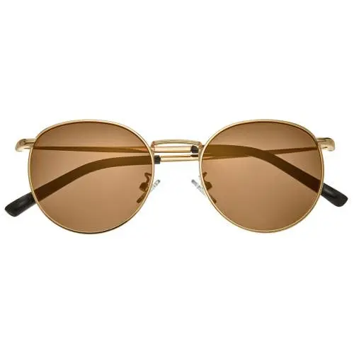 SIMPLIFY Dade Round Frame Sunglasses - Gold/brown