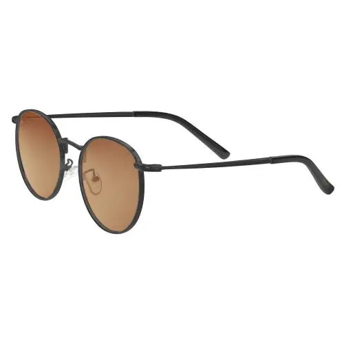 SIMPLIFY Dade Round Frame Sunglasses - Gunmetal/dark Brown