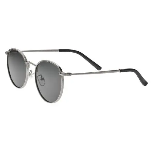 SIMPLIFY Dade Round Frame Sunglasses - Silver/silver
