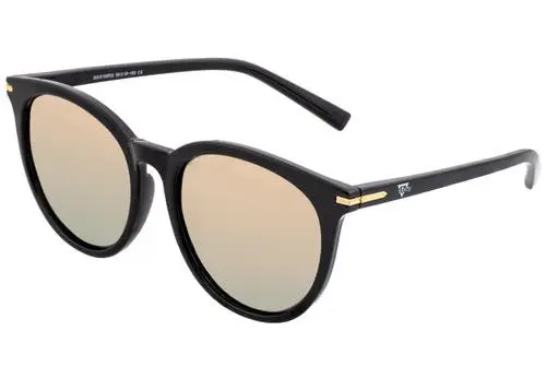 SIXTY ONE Palawan Polarized Round Frame Sunglasses - Black/rose Gold