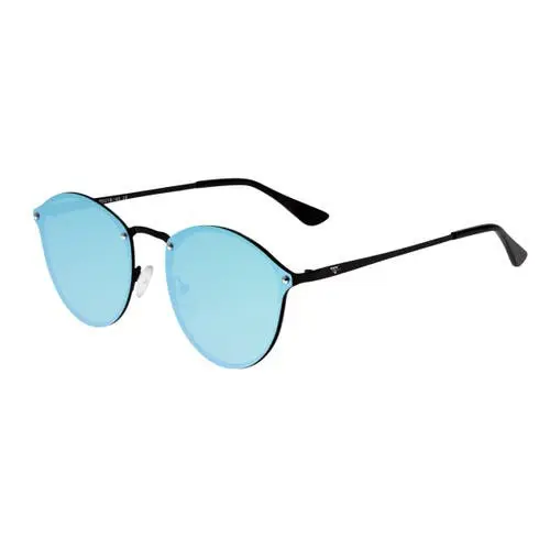 SIXTY ONE Picchu Polarized Round Sunglasses - Black/blue