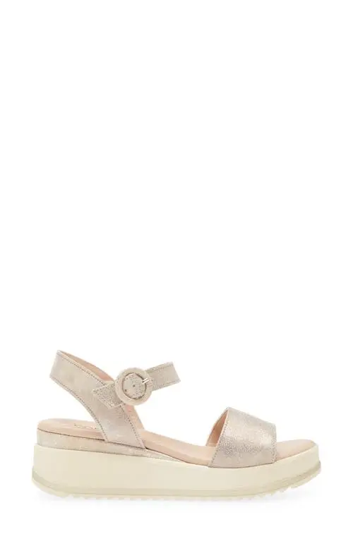 Cordani Arielle Ankle Strap Platform Wedge Sandal - Soft Gold