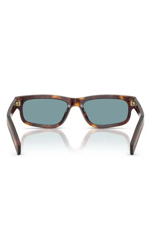 Prada 57mm Polarized Rectangle Sunglasses