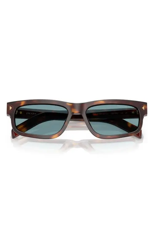Prada 57mm Polarized Rectangle Sunglasses