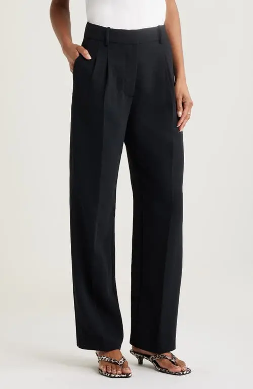 OPEN EDIT Crepe Straight-leg Trousers - Black