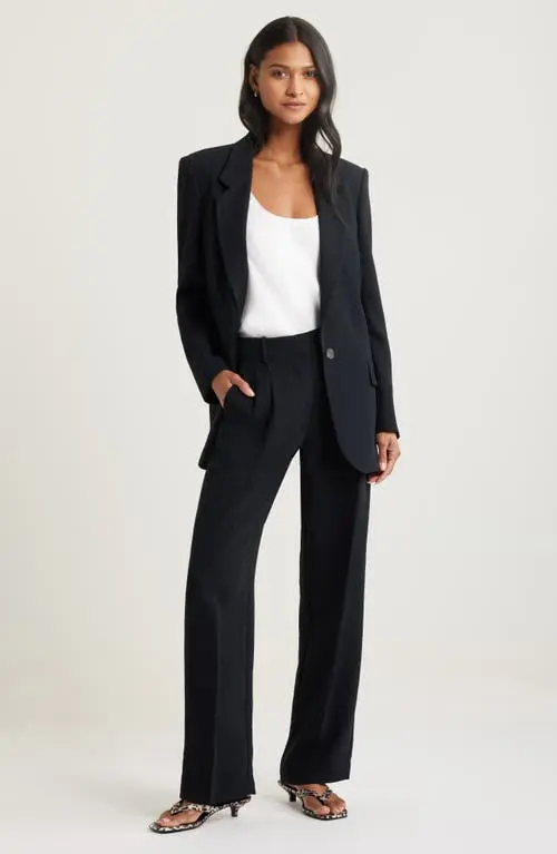 OPEN EDIT Crepe Straight-leg Trousers - Black