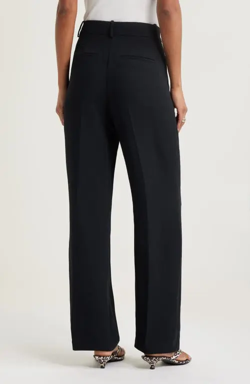 OPEN EDIT Crepe Straight-leg Trousers - Black