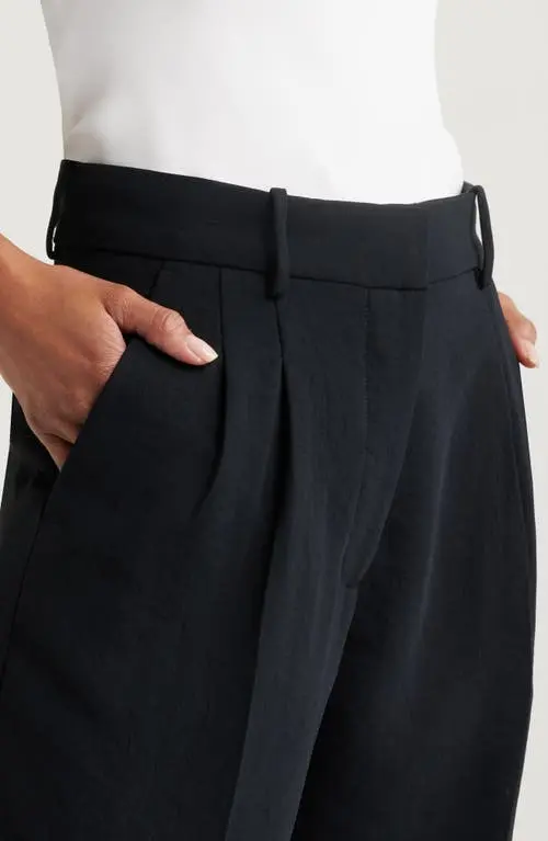 OPEN EDIT Crepe Straight-leg Trousers - Black