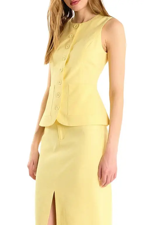 Endless Rose Sleeveless Linen-blend Top - Butter