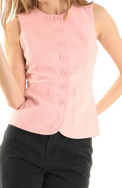 Endless Rose Sleeveless Linen-blend Top
