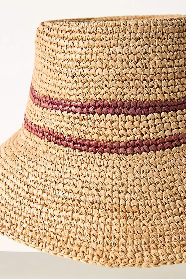 WYETH Raffia Straw Bucket Hat - Ivory