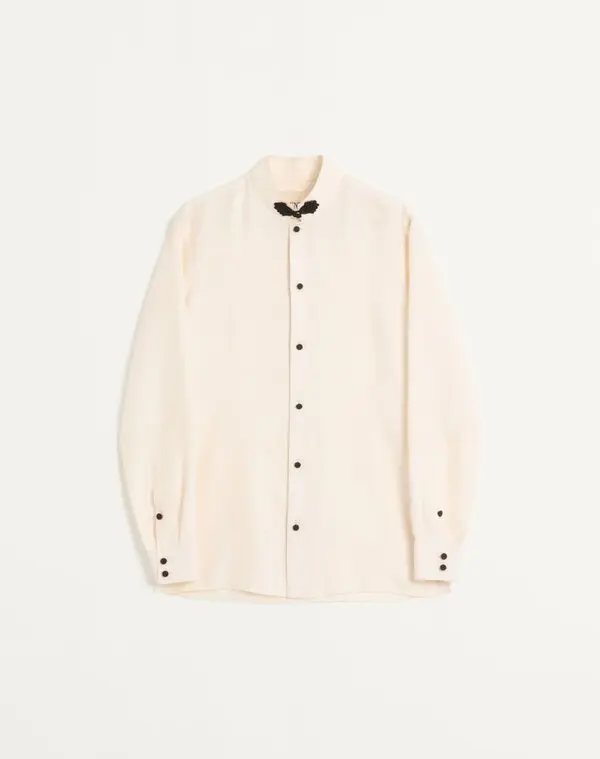 Valentino Garavani Silk Shantung Shirt With Toggle - Cream