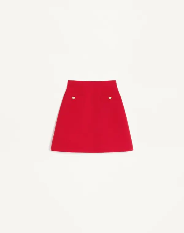 Valentino Garavani Crepe Couture Short Skirt With Ruffle Detail - Paris