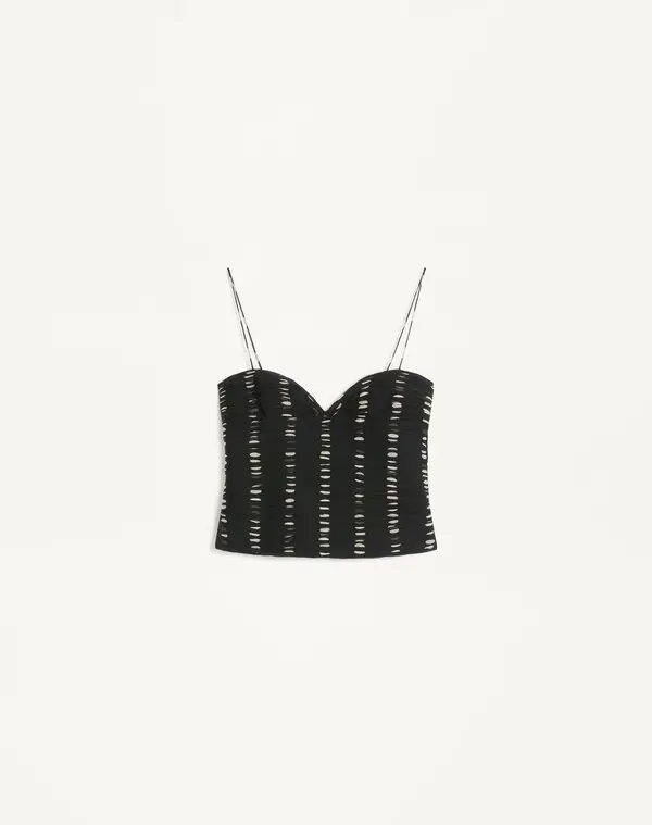Valentino Garavani Chiffon Top With Plusdepois Print And Bow Detail - Black/birch