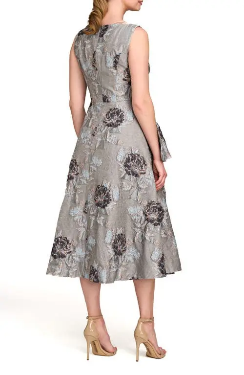KAY UNGER Elsie Floral Jacquard Midi Dress