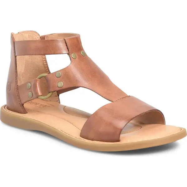 BØRN Indi Ankle Strap Sandal - Brown Leather
