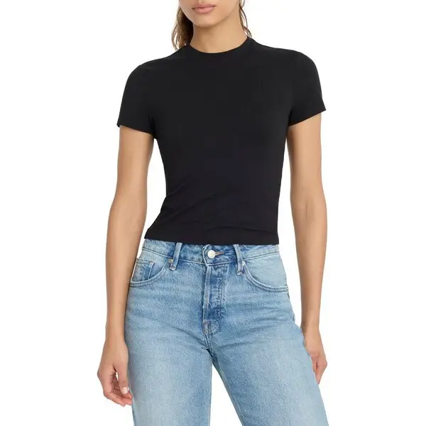 Good American Super Stretch Baby Tee - Black001
