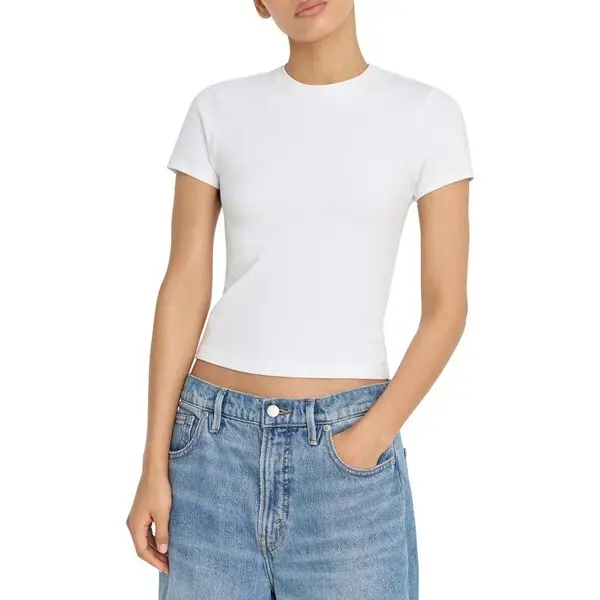 Good American Super Stretch Baby Tee - White001