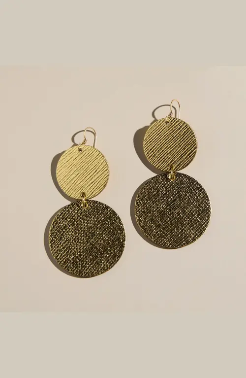 NICKEL & SUEDE Devon Earrings - Gold Leaf