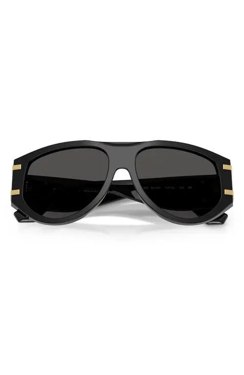 Dolce & Gabbana 56mm Pilot Sunglasses - Black / Dark Grey