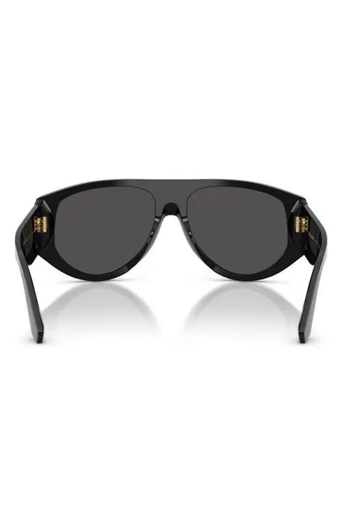 Dolce & Gabbana 56mm Pilot Sunglasses - Black / Dark Grey