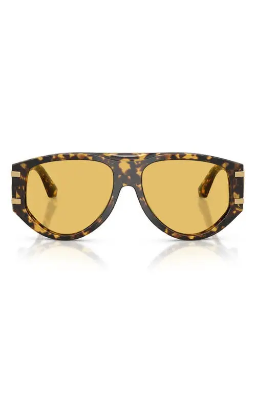 Dolce & Gabbana 56mm Pilot Sunglasses - Yellow Havana /yellow