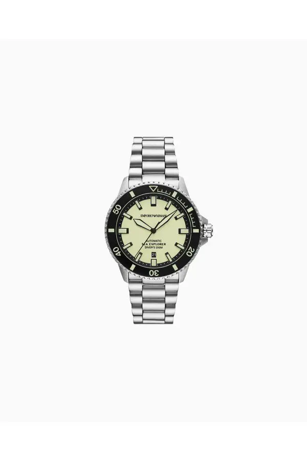 Emporio Armani Sea Explorer Automatic Stainless Steel Diver Watch - Red