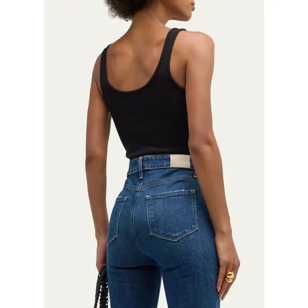 L'Agence Nica Ribbed Knit Bodysuit - Black