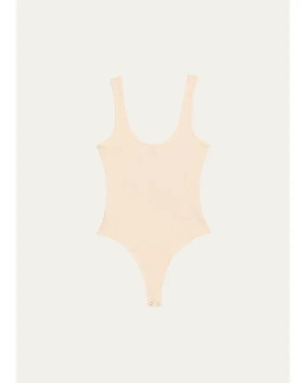 L'Agence Nica Ribbed Knit Bodysuit - Ivory