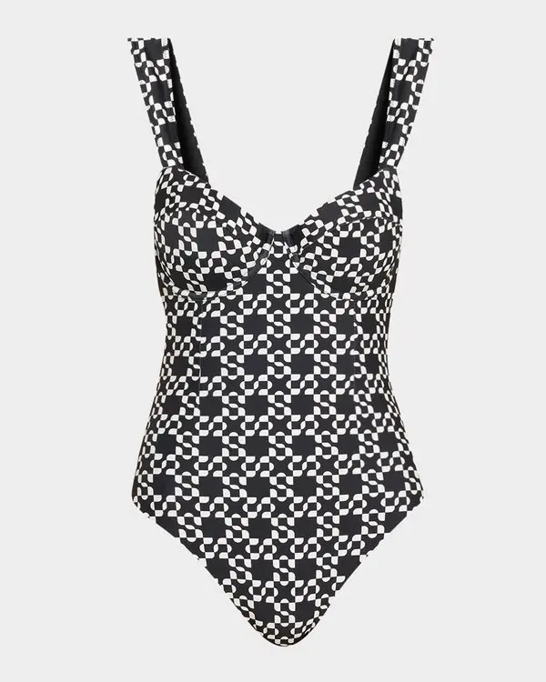 Simkhai Lexi Bustier One-piece Swimsuit - Black