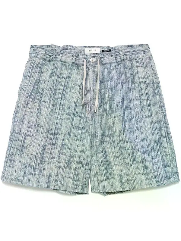 SYSTEM Dacquard Denim Shorts