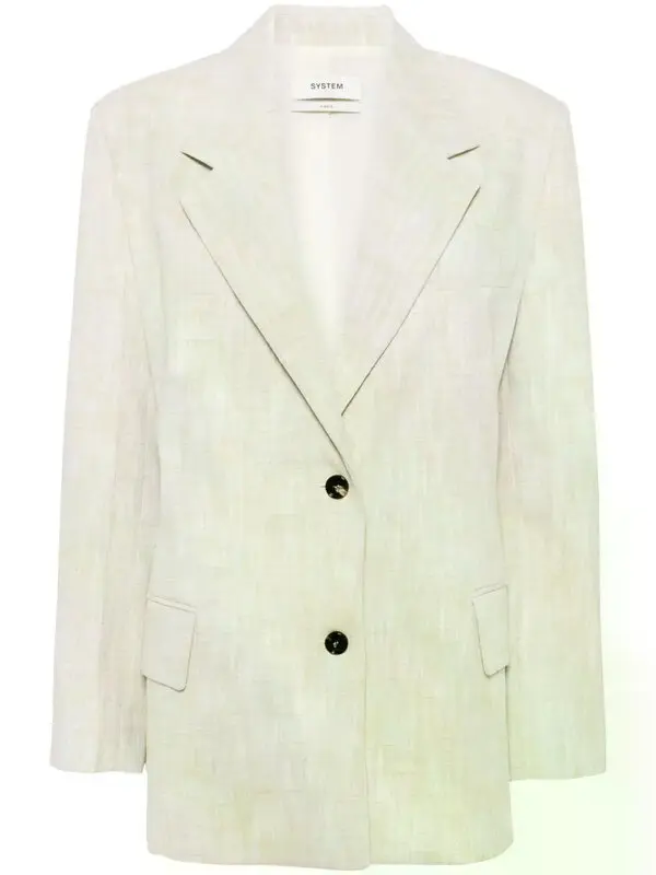 SYSTEM Slim-fit Single-breasted Blazer - Neutrals