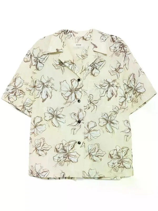 SYSTEM Flower-printed Bowling Shirt