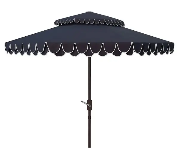 VALERIE PARR HILL Elegant Valance 9' Double Top Umbrella Valer Ie - One-color