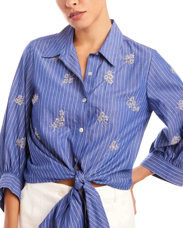 Karen Kane Embellished Tie-front Shirt