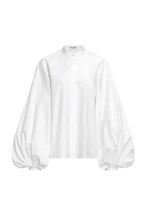 Alaïa Balloon Sleeve Poplin Shirt