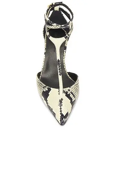 Khaite Mia 45 Snake-embossed Leather Pumps - Natural