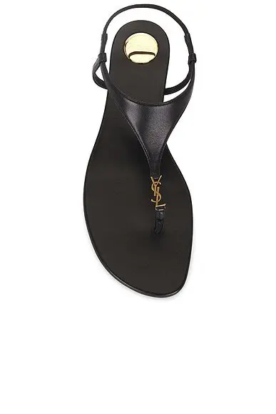 Saint Laurent Cassandra Flat Sandal - Nero