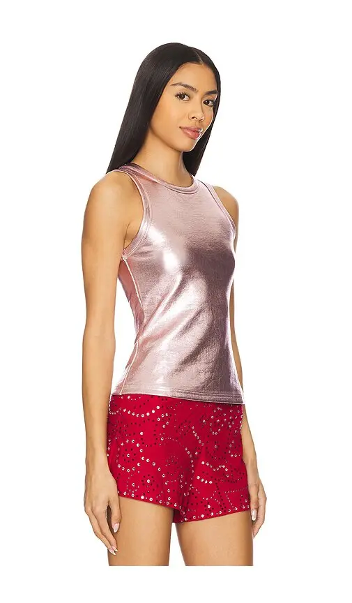 NEVER FULLY DRESSED Metallic Coated Jersey Tank Top
