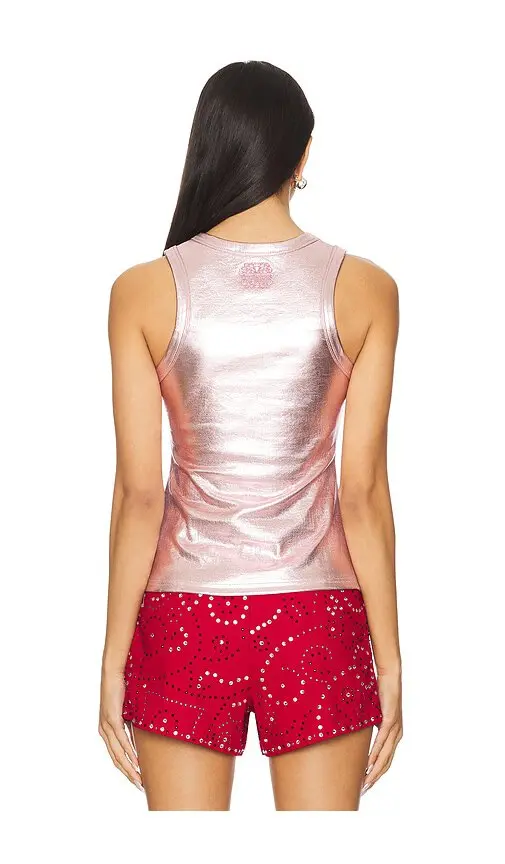 NEVER FULLY DRESSED Metallic Coated Jersey Tank Top