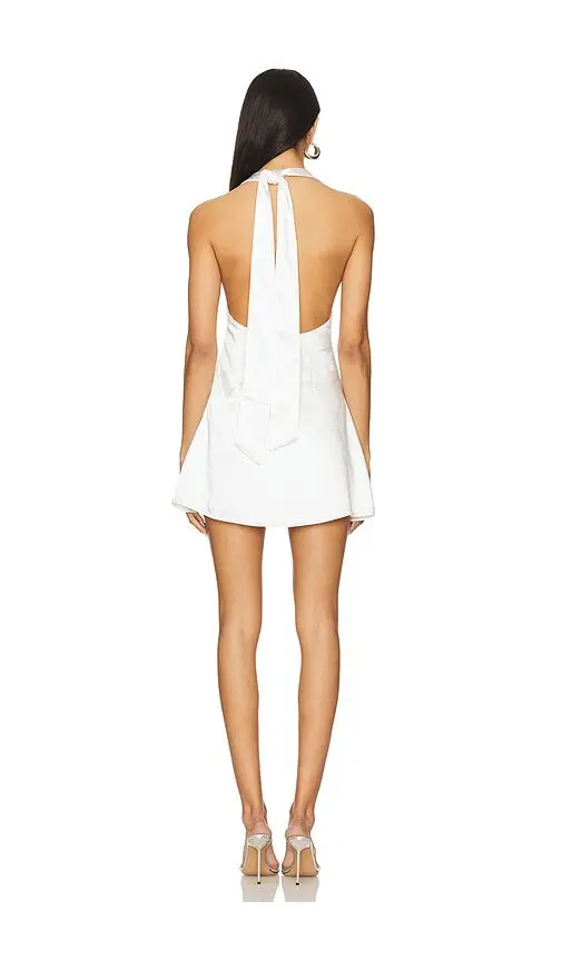 MORE TO COME Christine Halter Mini Dress - Pearl White | Editorialist