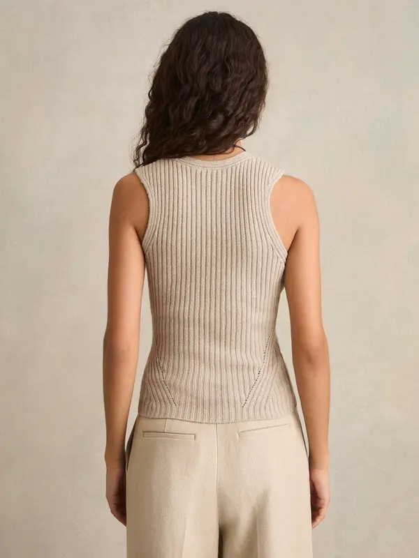 REISS Alethia Twist Strap Knit Vest