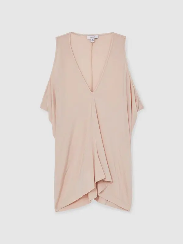 REISS Freya Draped V-neck Top