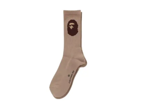 A BATHING APE Ape Head Socks - Beige