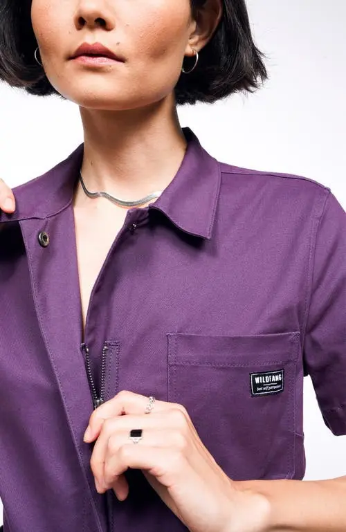WILDFANG Essential High Waisted Coverall - Plum