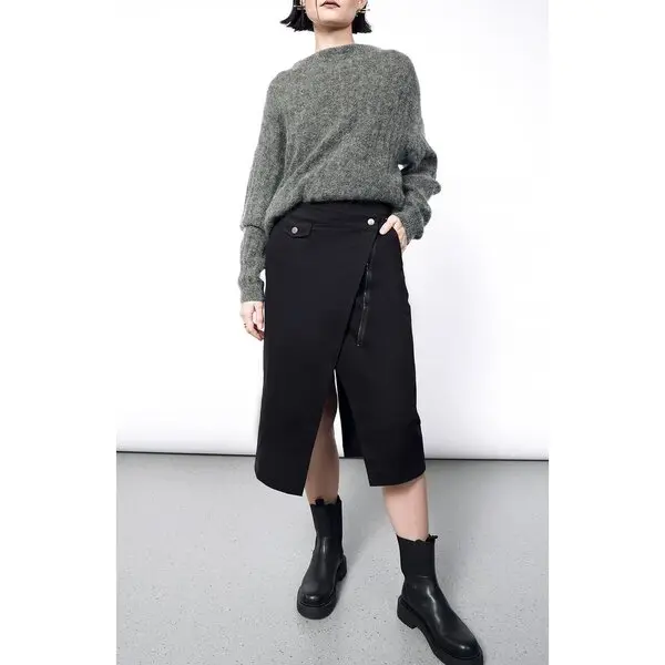 WILDFANG Essential Utility Wrap Skirt - Black