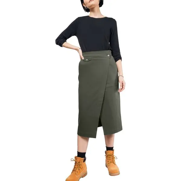WILDFANG Essential Utility Wrap Skirt - Spruce